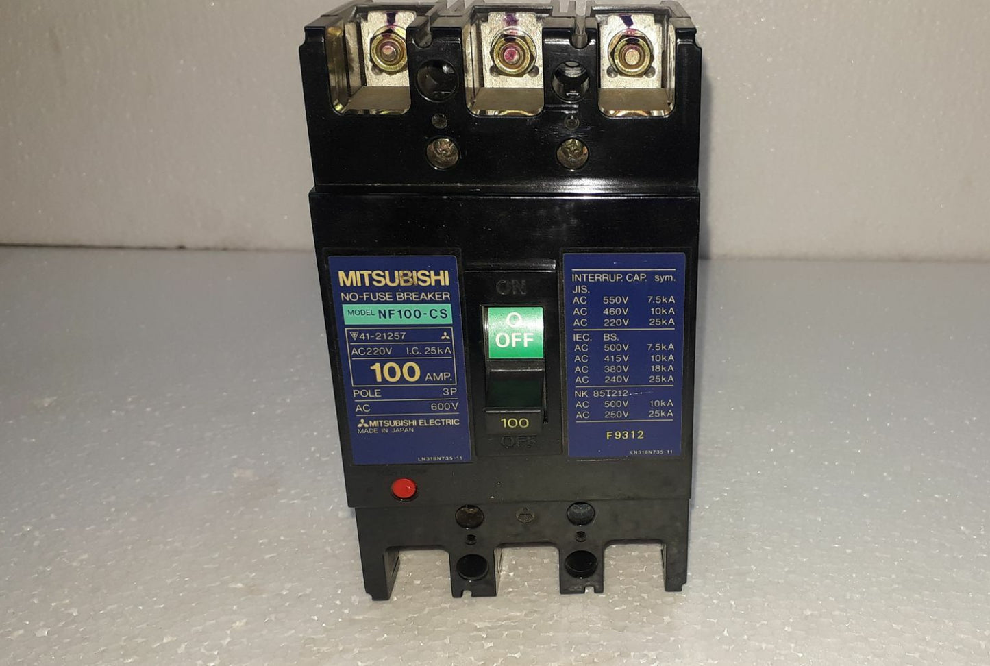 Mitsubishi NF100-CS No Fuse Breaker 100A 3P 600V NF100CS